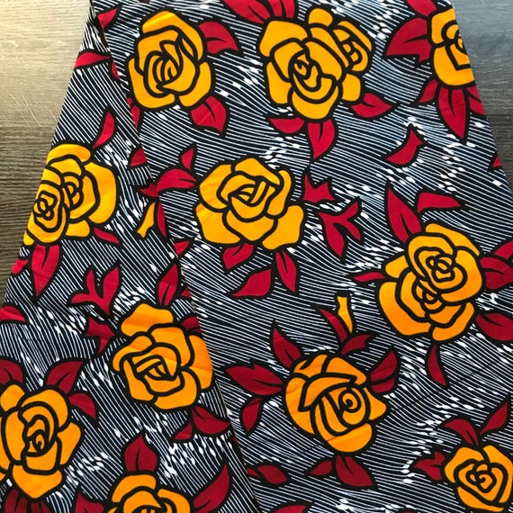 African Print Fabric Roses Print Fabric Ankara Fabric - Etsy