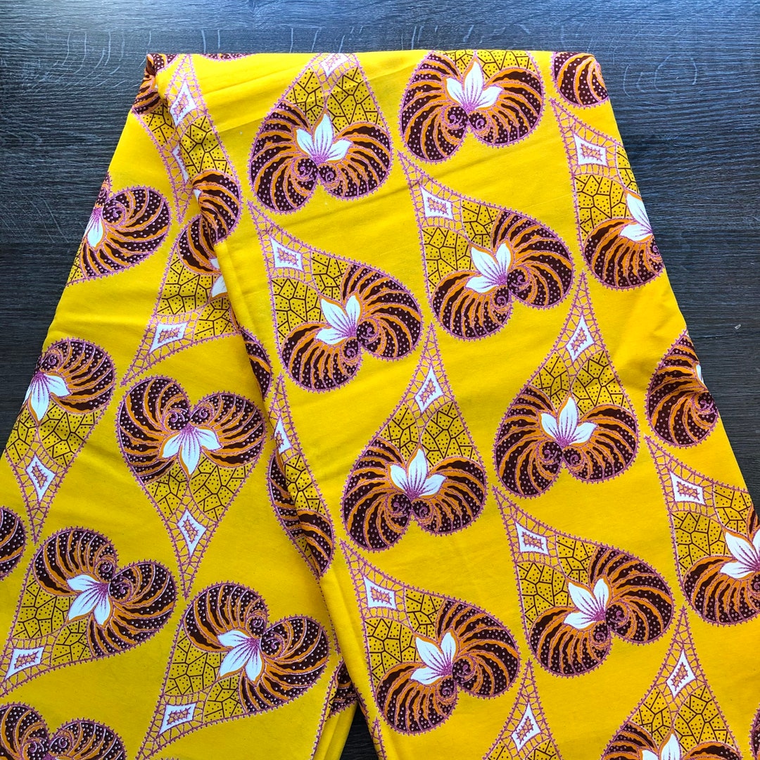African Print Fabric, Ankara Fabric, Pink Glitter Fabric, Yellow Ethnic ...