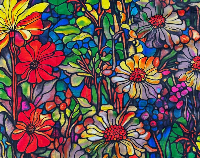 African Print Fabric, Floral Flowers Leaves Print Ankara Fabric ...