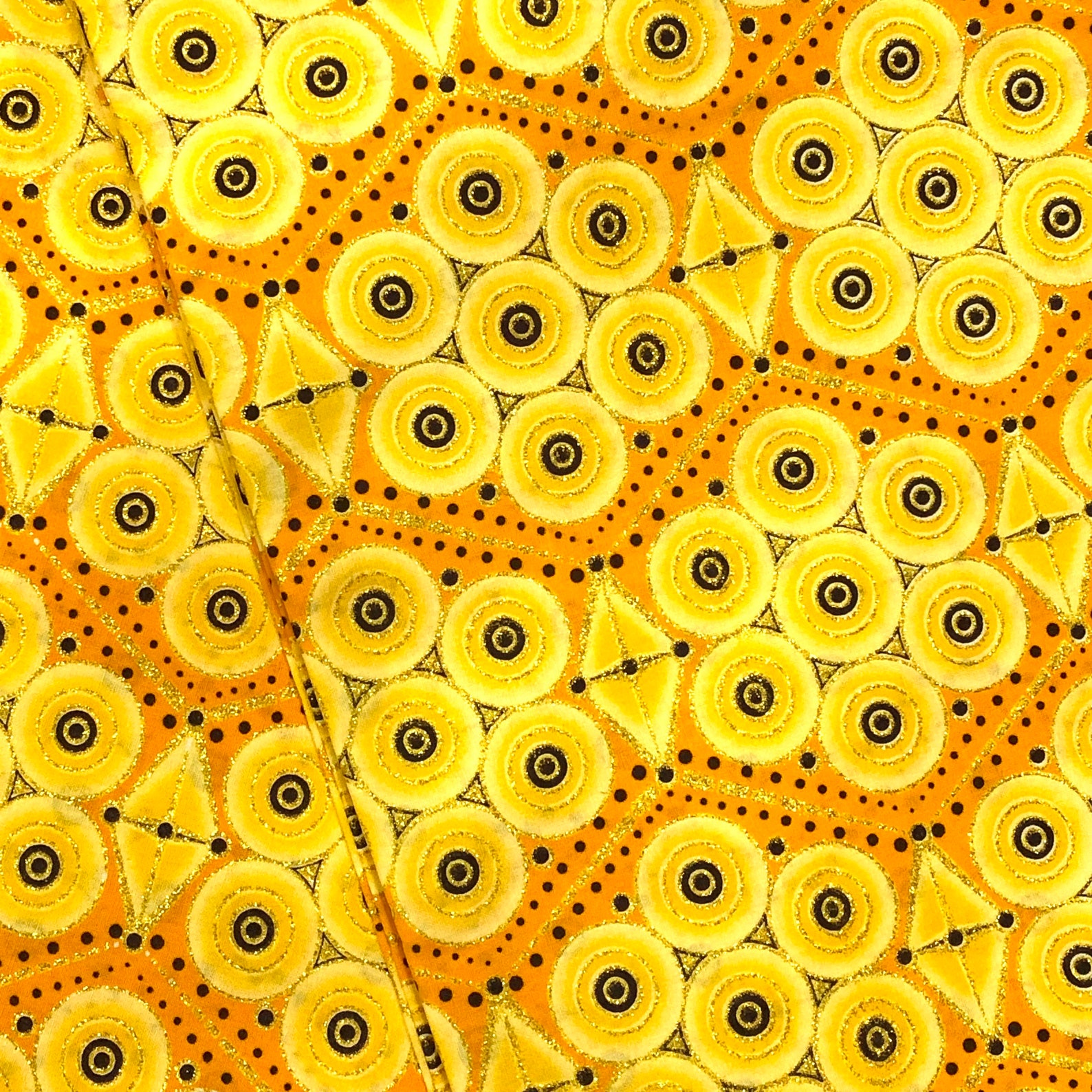African Print Fabric, Gold Glitter Ankara Fabric, Damask Print, 6 Yards ...
