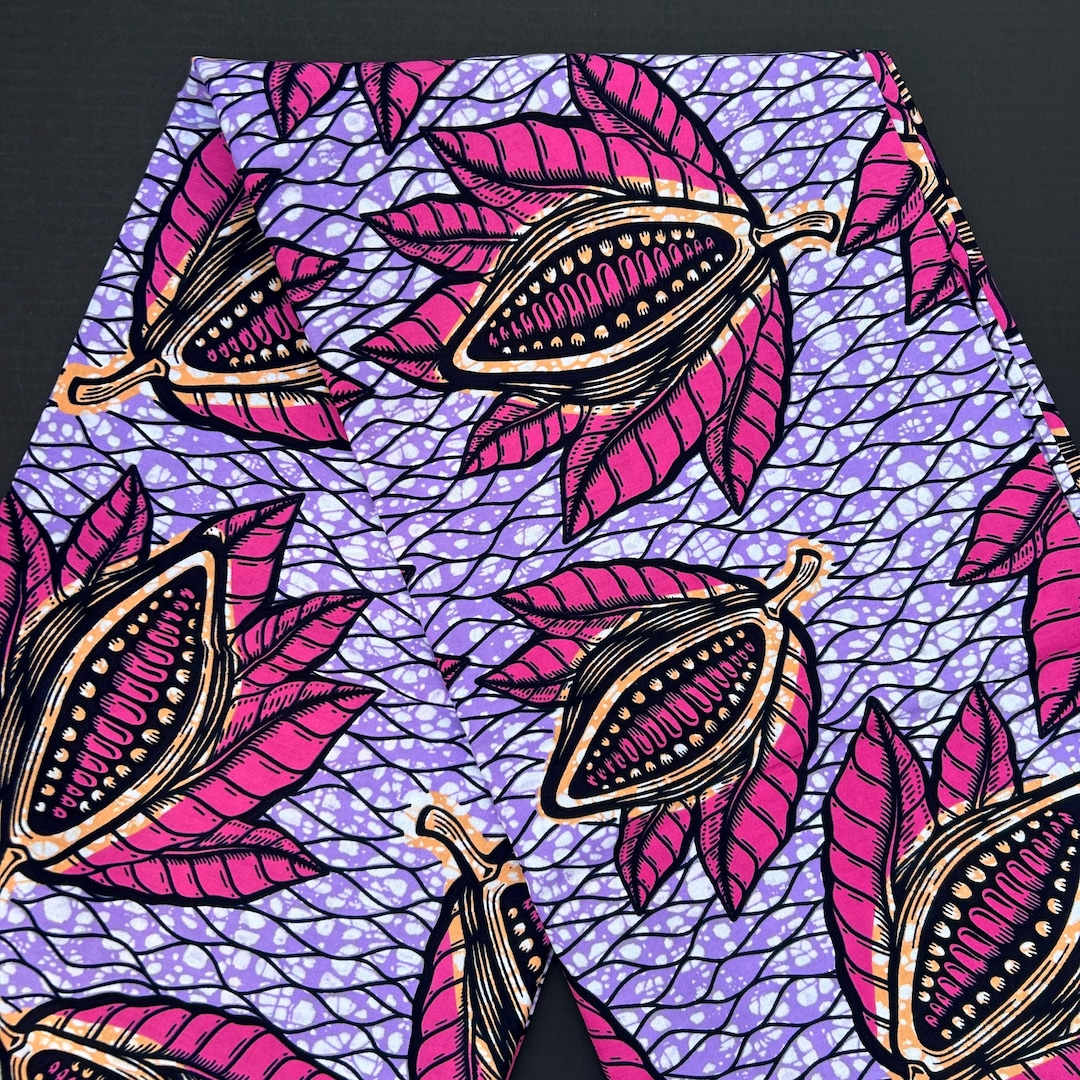 African Print Fabric, Colorful Ankara Fruit Pod Fabric, African Fabric ...