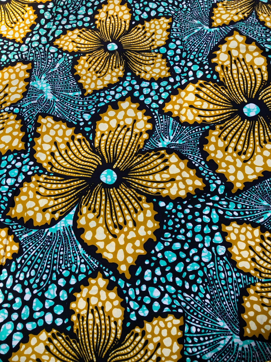African Print Fabric, Floral Print Fabric, Ankara Fabric, Botanical ...