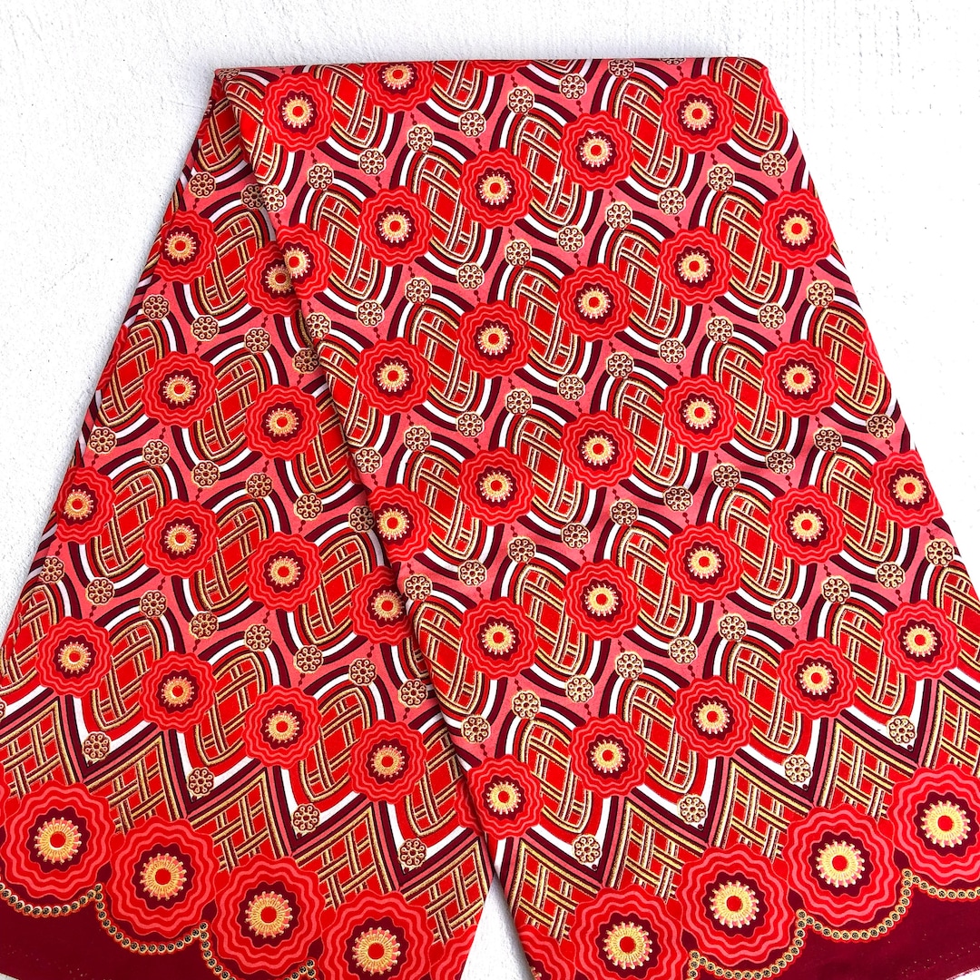 African Print Fabric, Gold Glitter Ankara Fabric, Damask Print, 6 Yards ...