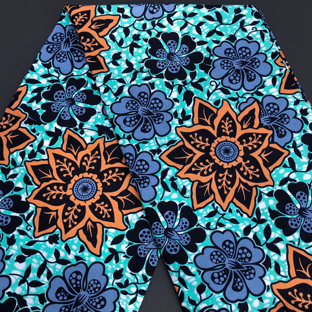 African Print Fabric, Floral Print Fabric, Ankara Fabric, Botanical ...