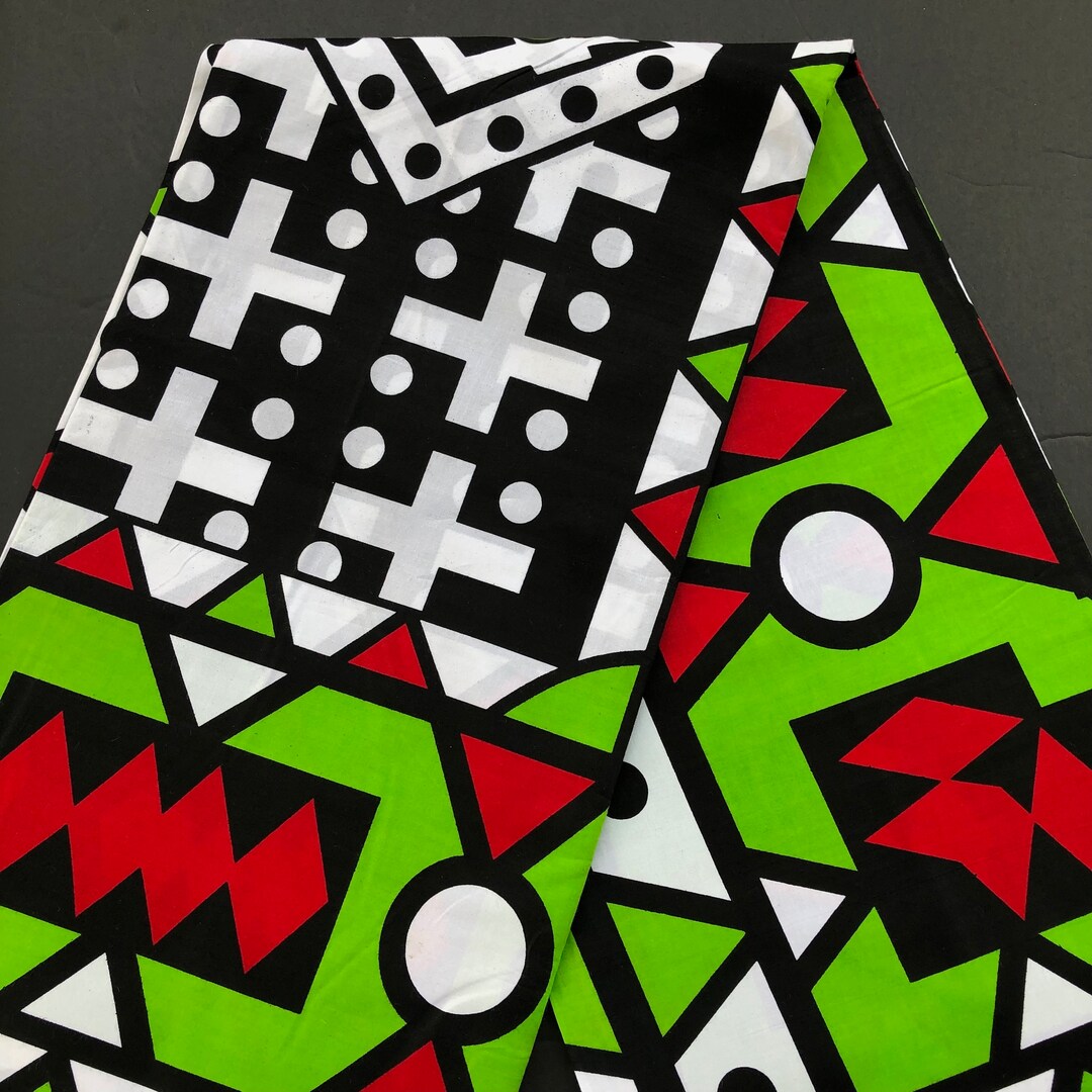 African Print Fabric, Ankara Fabric, Lime Green Samacaca Samakaka ...