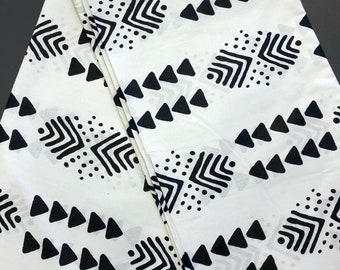 African Print Fabric, Black White Quilting Print Fabric, Ankara Fabric ...