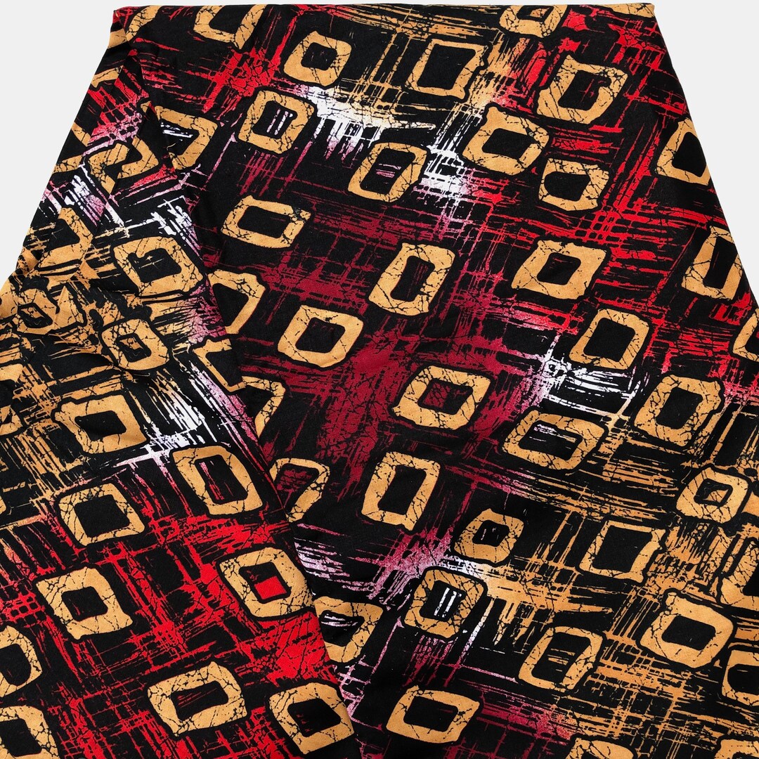 African Print Fabric, Tribal Print Fabric, Diamond Shapes Print Fabric ...