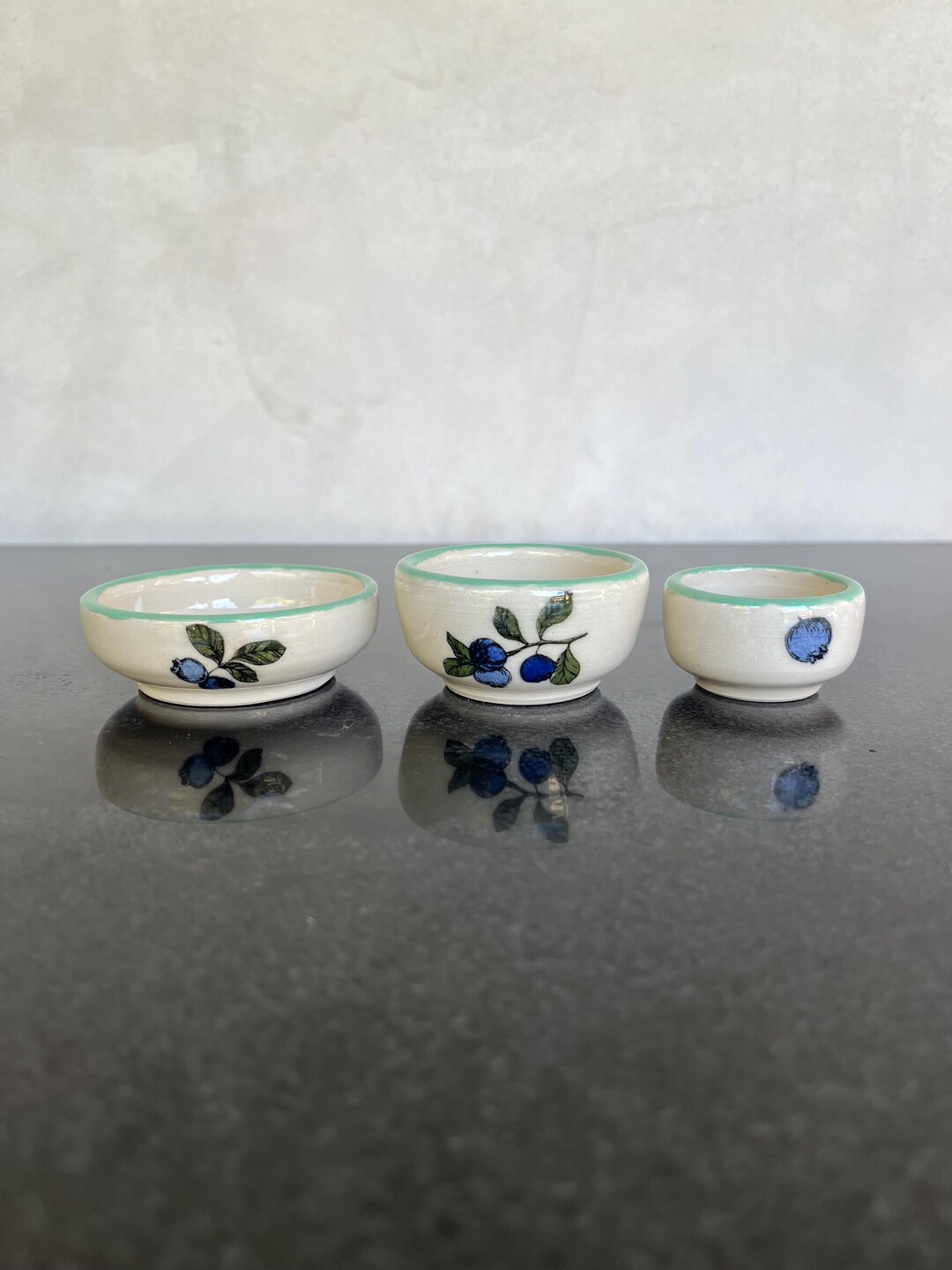 Stackable Ingredient Bowls With Blueberry Designs - Etsy