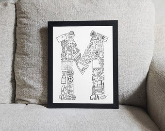 Initial Illustration - Etsy