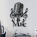 Clef & Microphone Decorative Wall Art, Metal Wall Decor, Black Wall ...