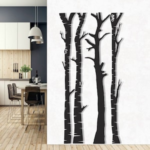 Tree Metal Wall Art Decor, Big Dry Trees Sign, Large Tree Wall Hanger ...