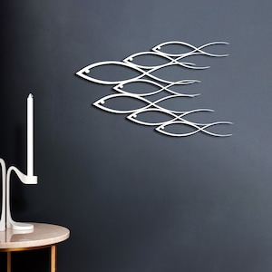 Metal Fish Wall Art, Wall Decor, Fish Family, Nature Sign, Interior ...