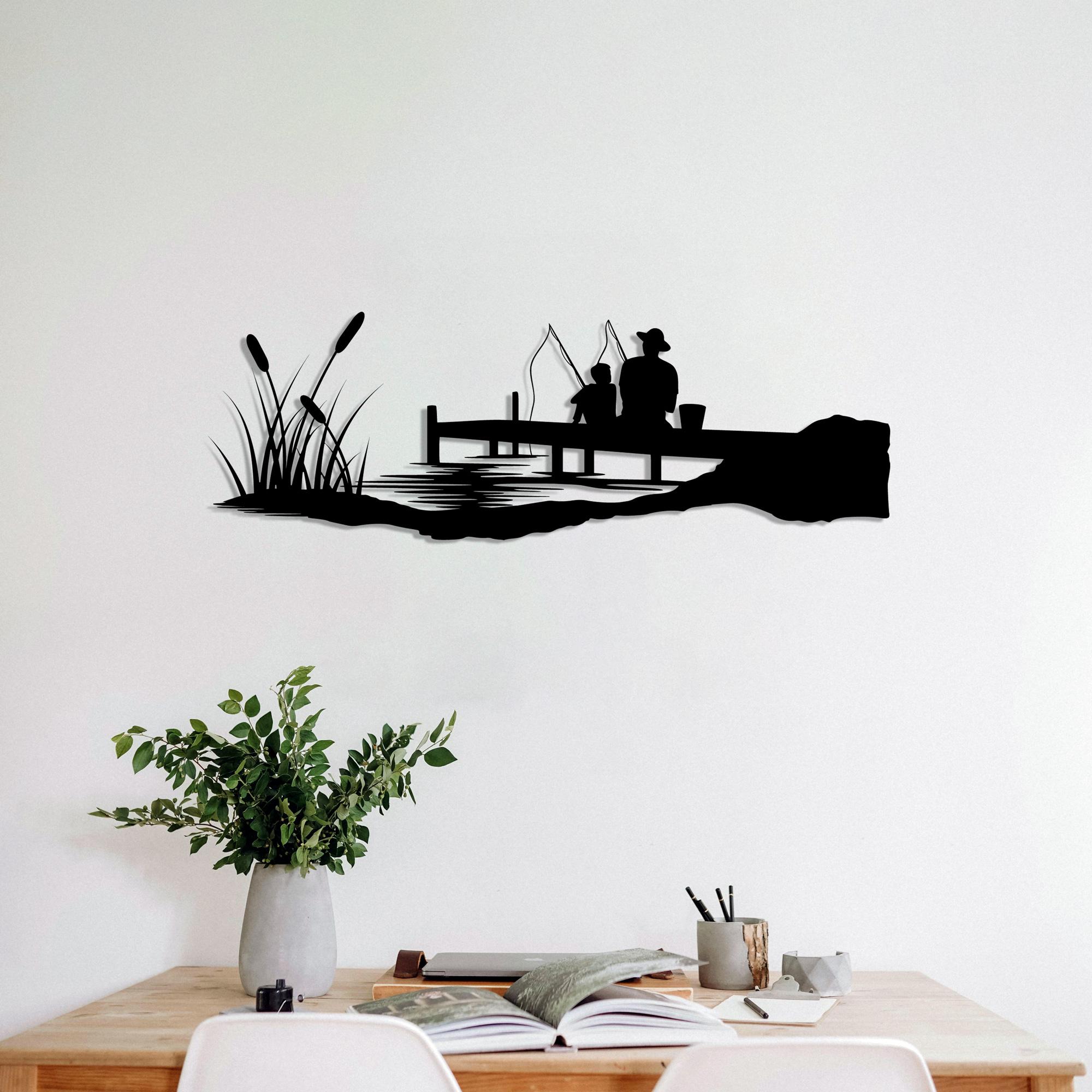 Father and Son Fishing Metal Wall Art: Family Heirloom Decor - Etsy