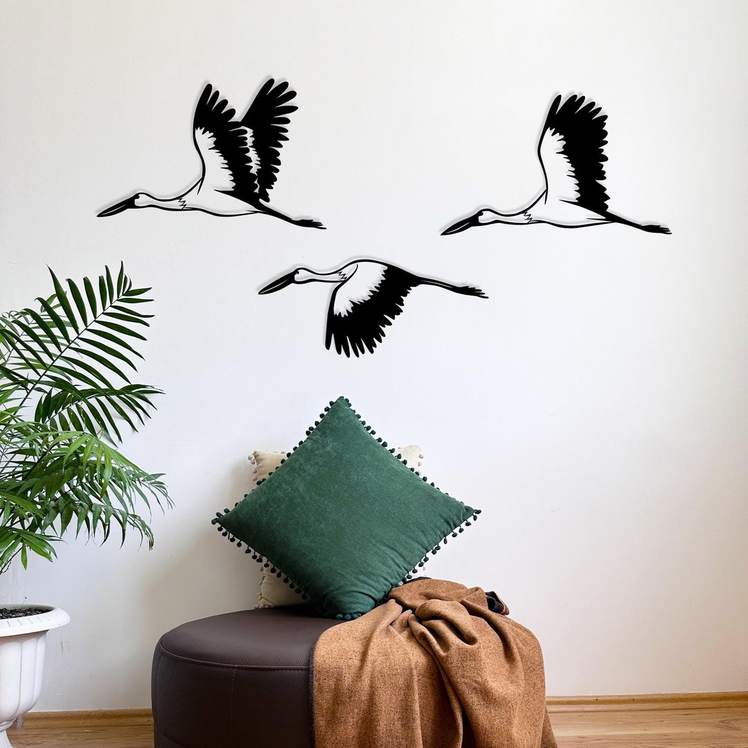 Stork Metal Wall Art Set: Lake House Decor, Garden Sign - Etsy