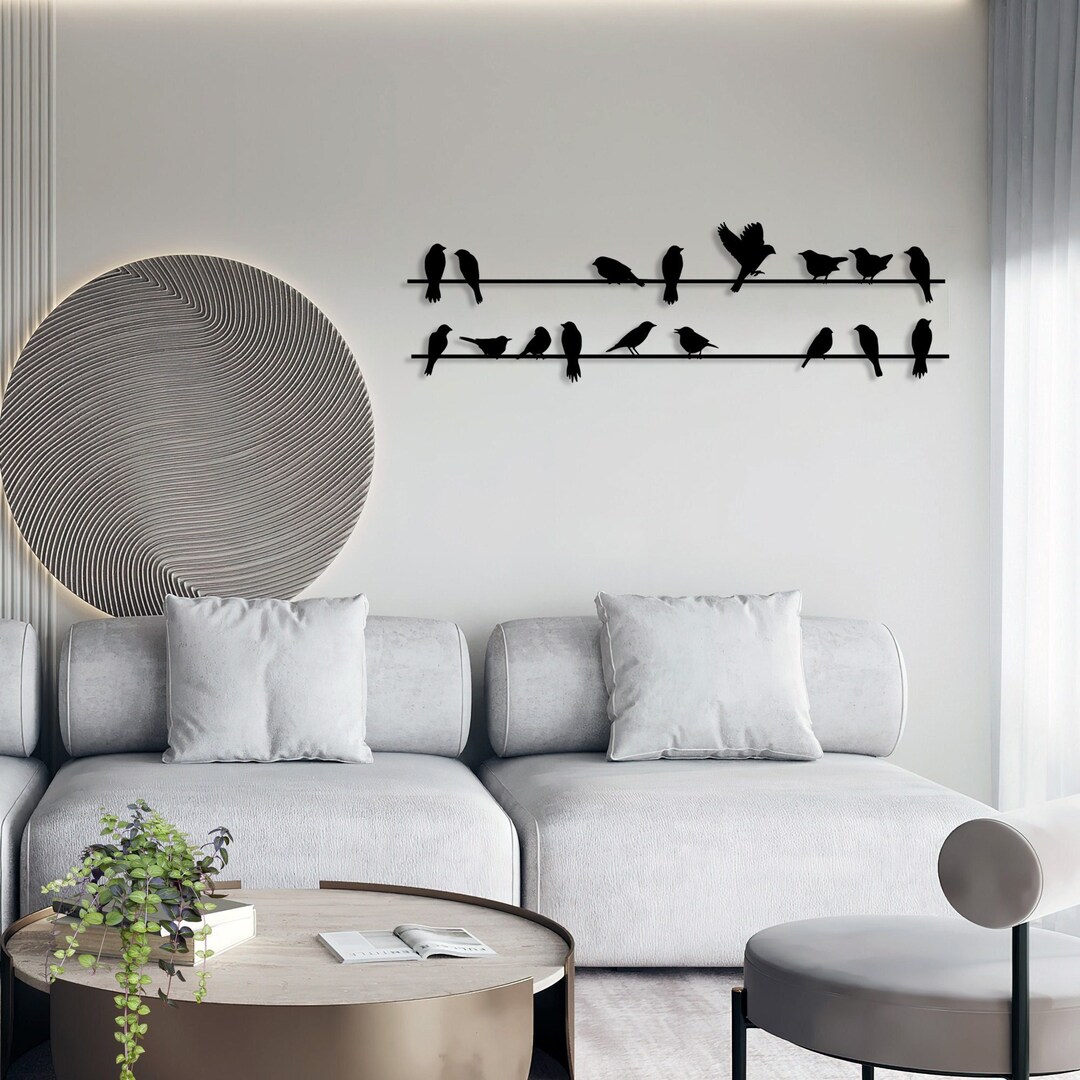 Birds on the Wire Wall Decor Bird Metal Wall Art Home Decor - Etsy UK