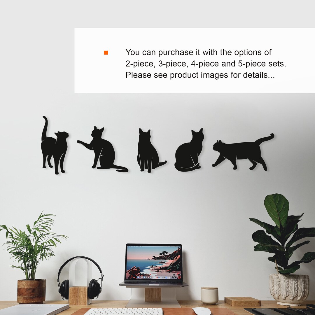 Cats Metal Wall Decor, Wall Art Hanger, Cat Lovers Gift, Home Decor ...