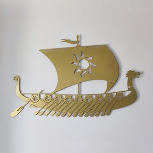 Metal Viking Ship Wall Art: Nordic Decor, Viking Gift, Metal Wall Decor ...