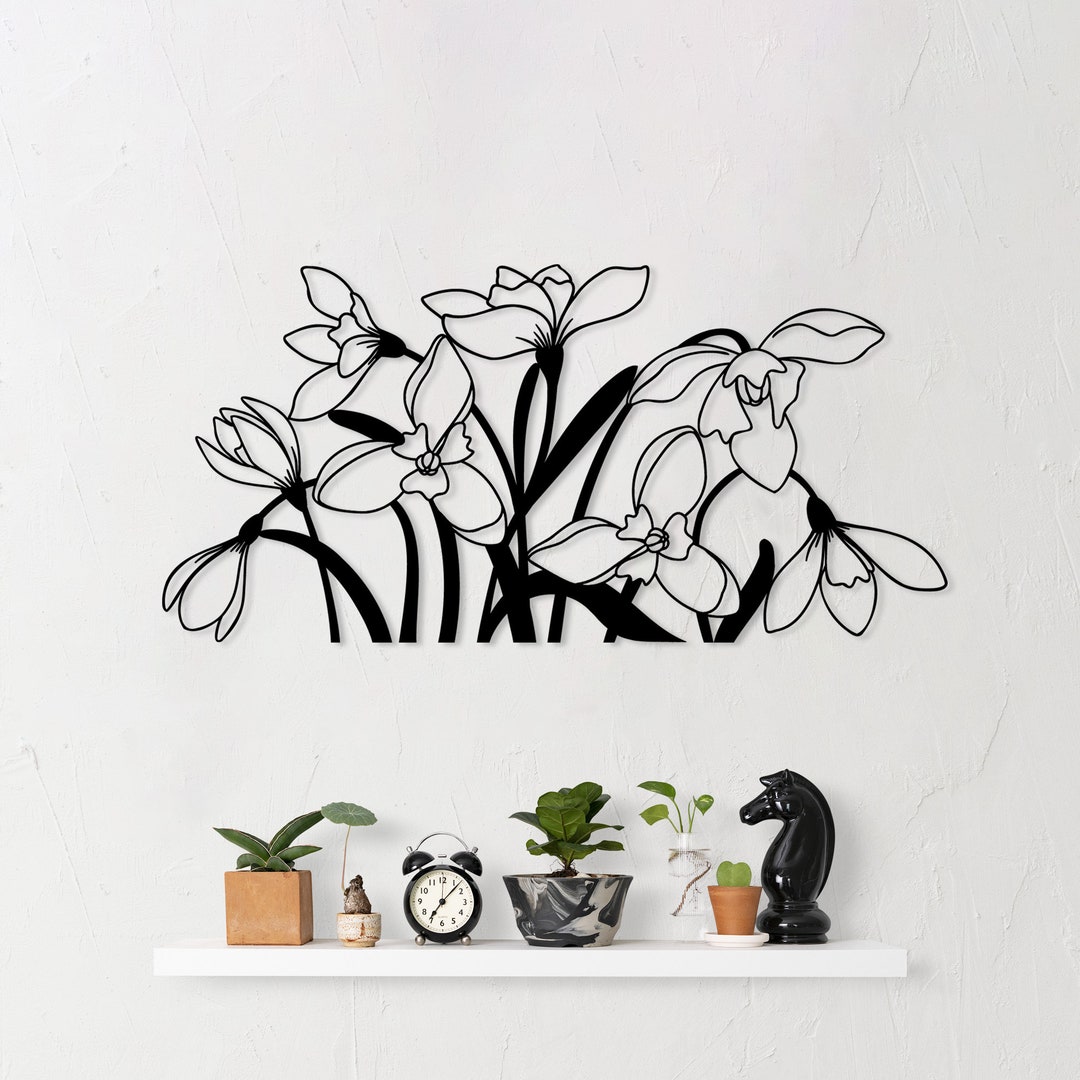 Metal Crocus Flower Wall Art: Wildflower Home Decor - Etsy