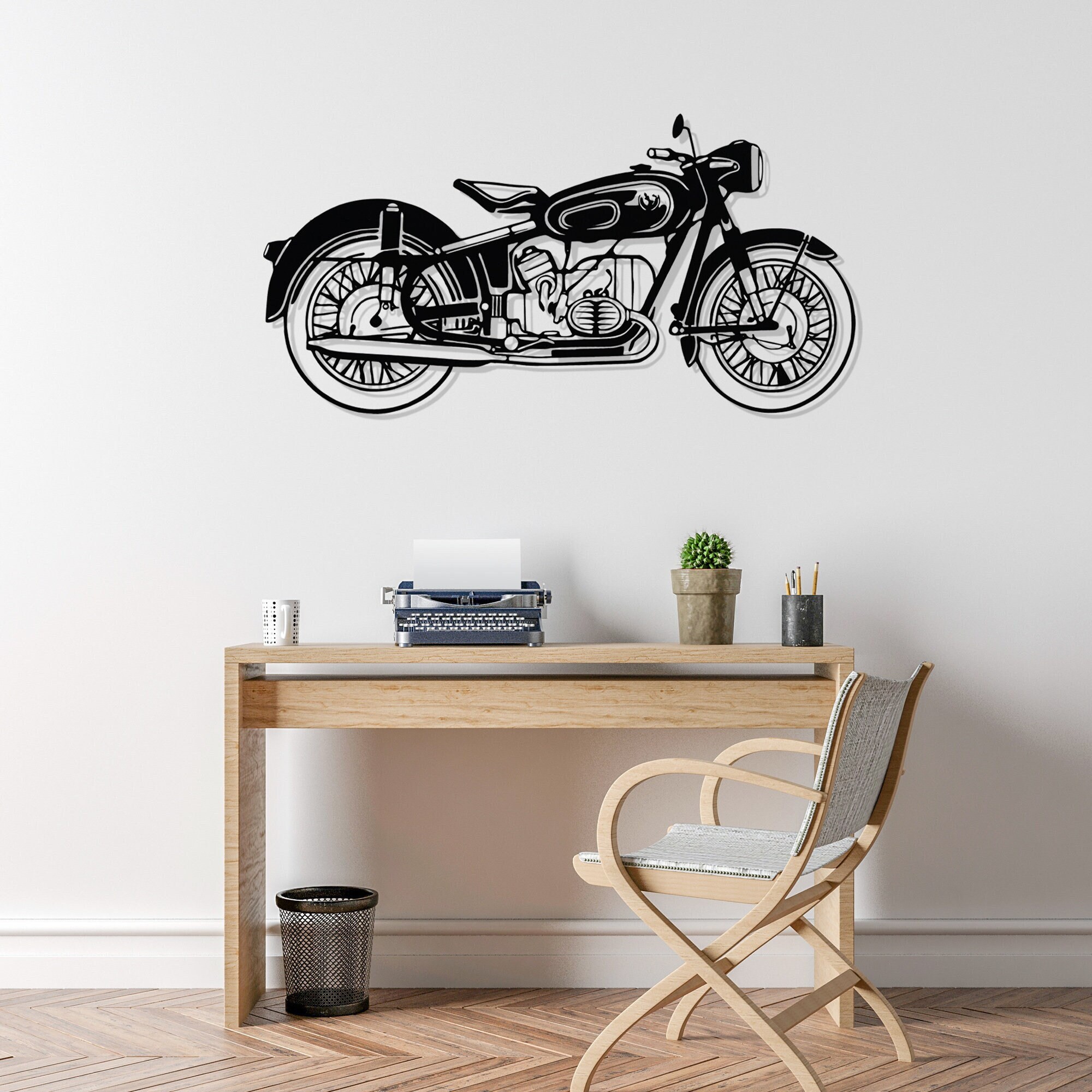 Motorcycle Metal Wall Art: Garage & Cafe Decor, Masculine Office Decor ...