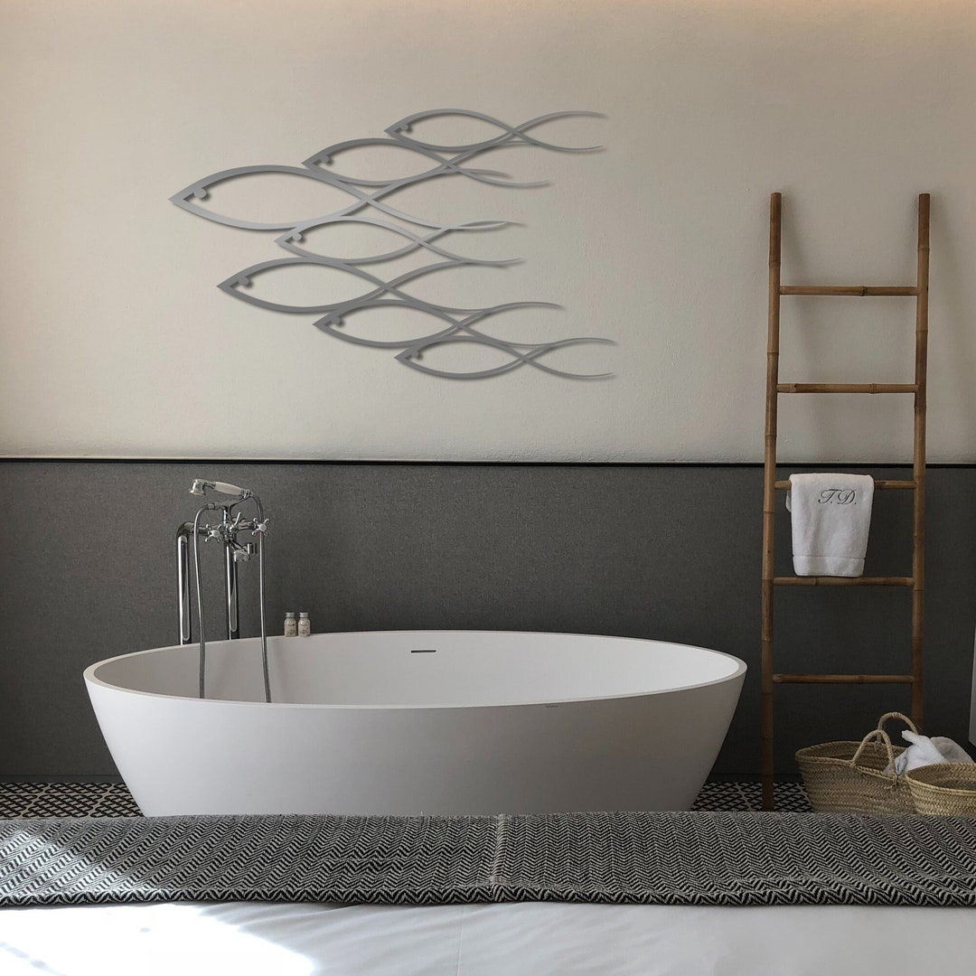 Metal Fish Wall Art, Wall Decor, Fish Family, Nature Sign, Interior ...