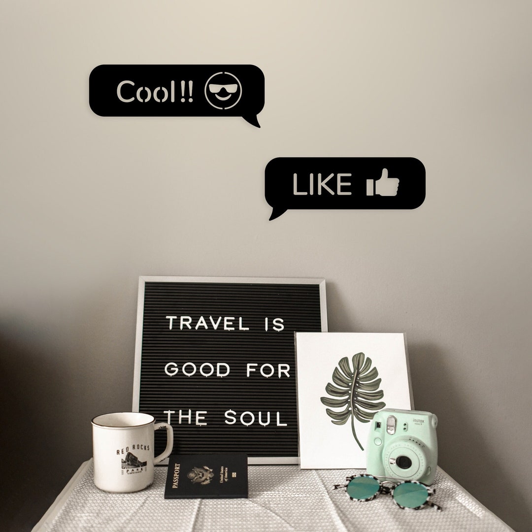 Emoji Chat Acronyms Metal Wall Decor, Fun Wall Art, Wall Hanging, Home ...