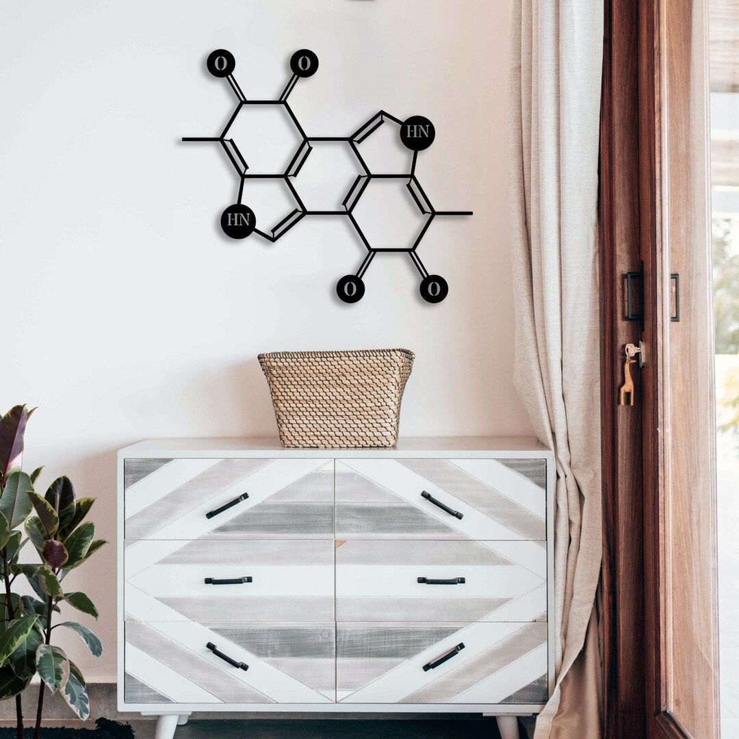 Metal Wall Art Melanin Molecule Decor, Chemical Formula Melanin Wall ...