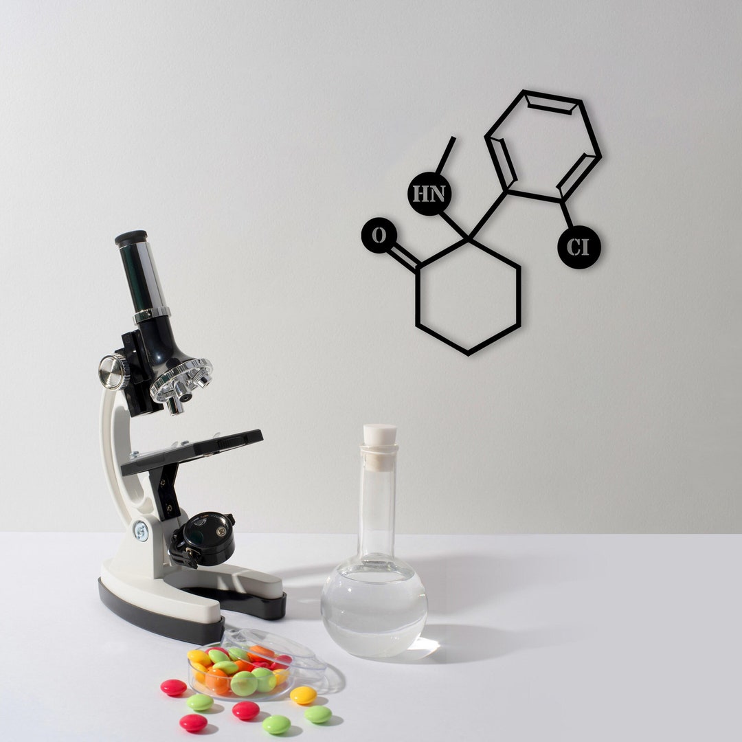 Metal Wall Art Ketamine Molecule Decor, Biology Wall Hanging ...