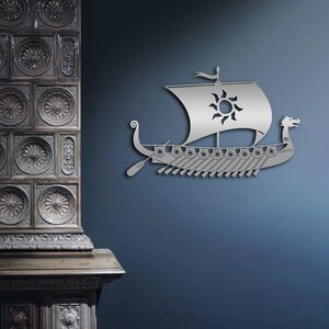 Metal Viking Ship Wall Art: Nordic Decor, Viking Gift, Metal Wall Decor ...