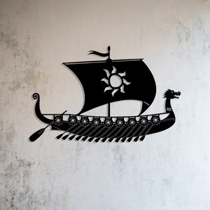 Viking Ship Metal Wall Art Decor, Interior Decoration Wall Hanger, Gift ...