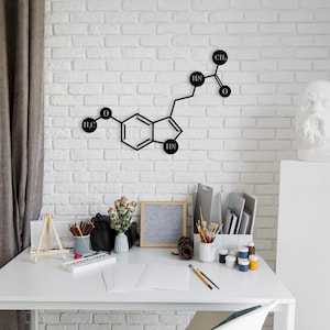 Melatonin Metal Wall Art Decor, Sleep Molecule Wall Hanger, Biology ...