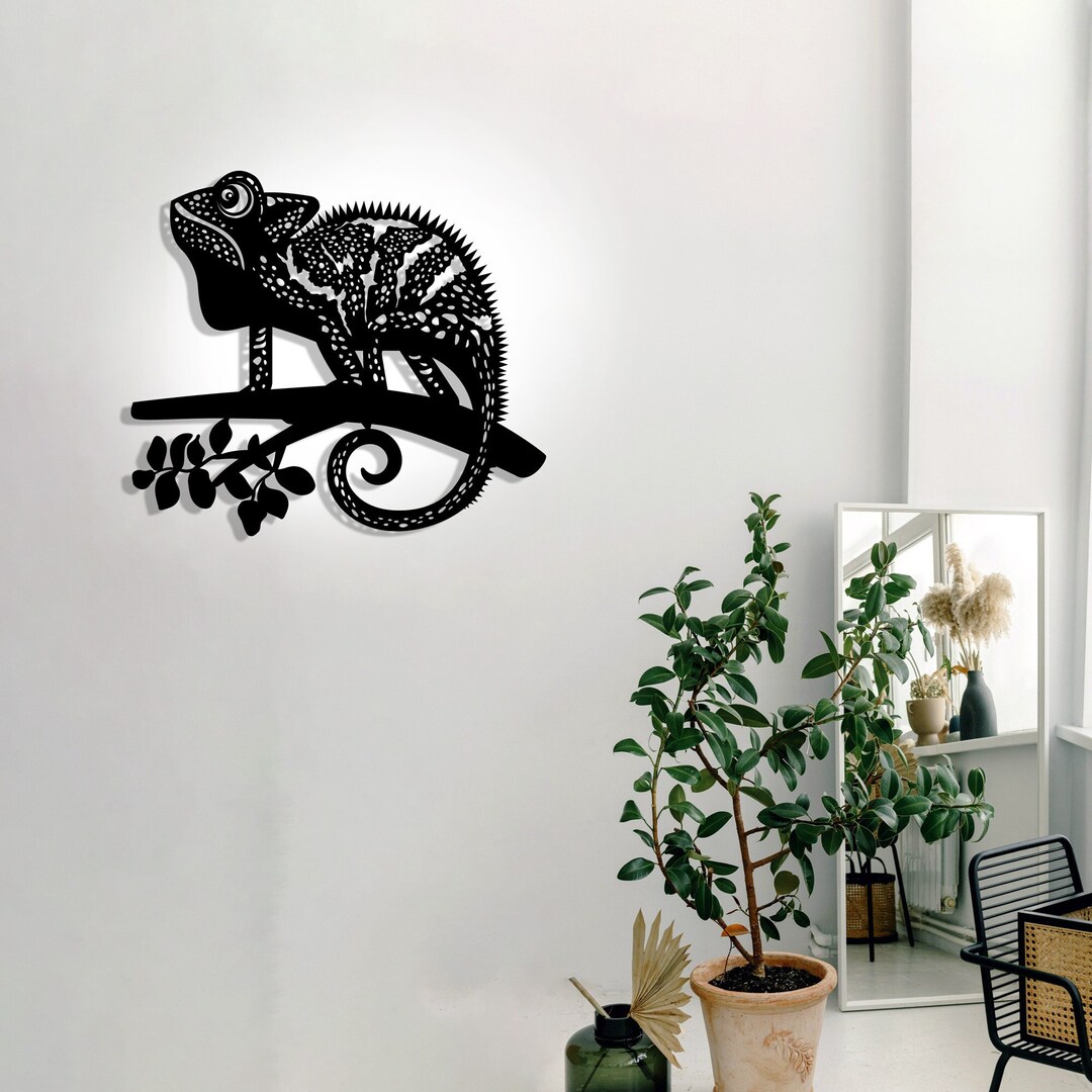 Metal Chameleon Wall Art: Home & Outdoor Decor - Etsy