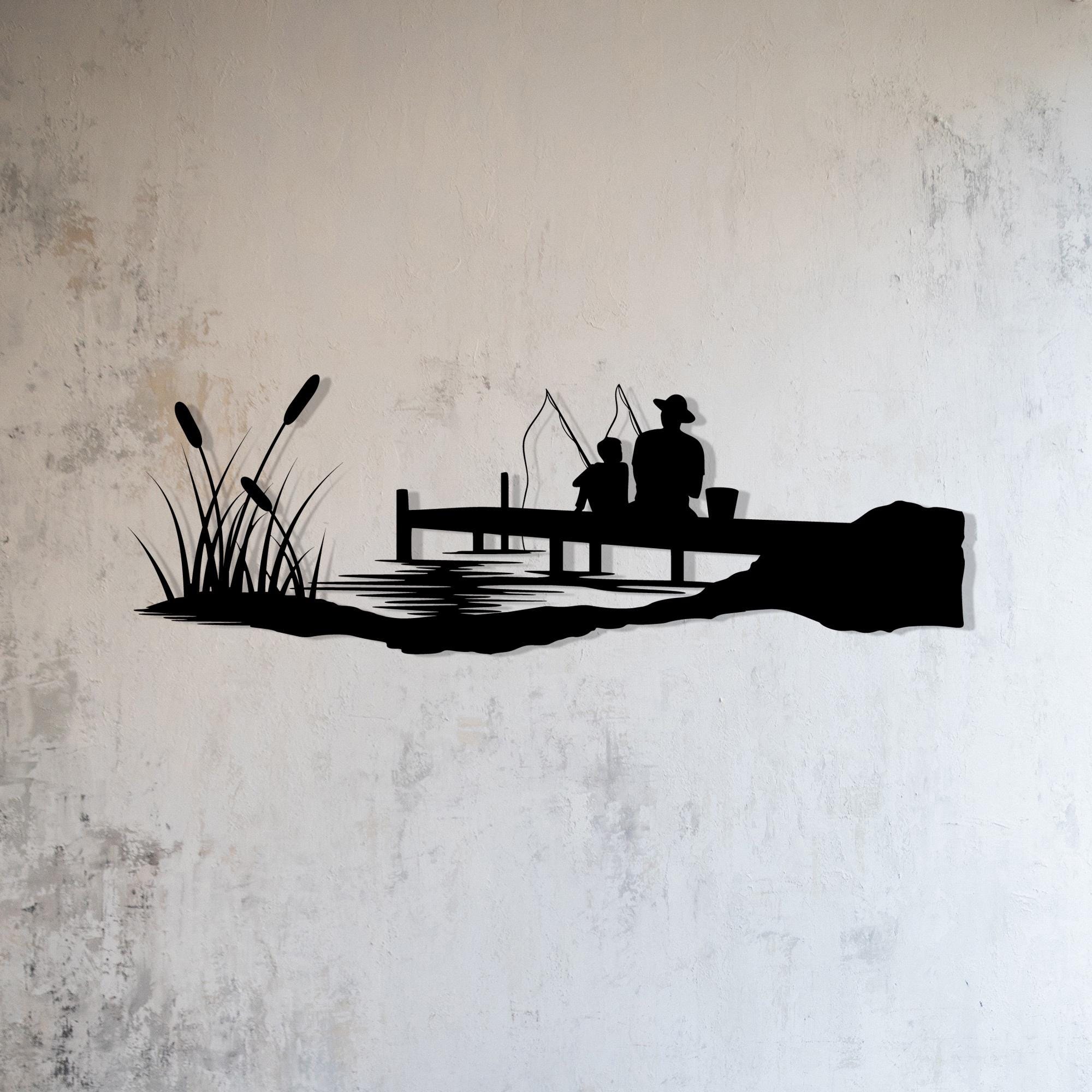 Father and Son Fishing Metal Wall Art: Family Heirloom Decor - Etsy
