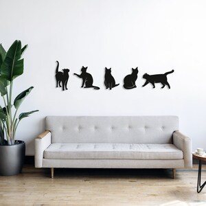 Cats Metal Wall Decor, Wall Art Hanger, Cat Lovers Gift, Home Decor ...