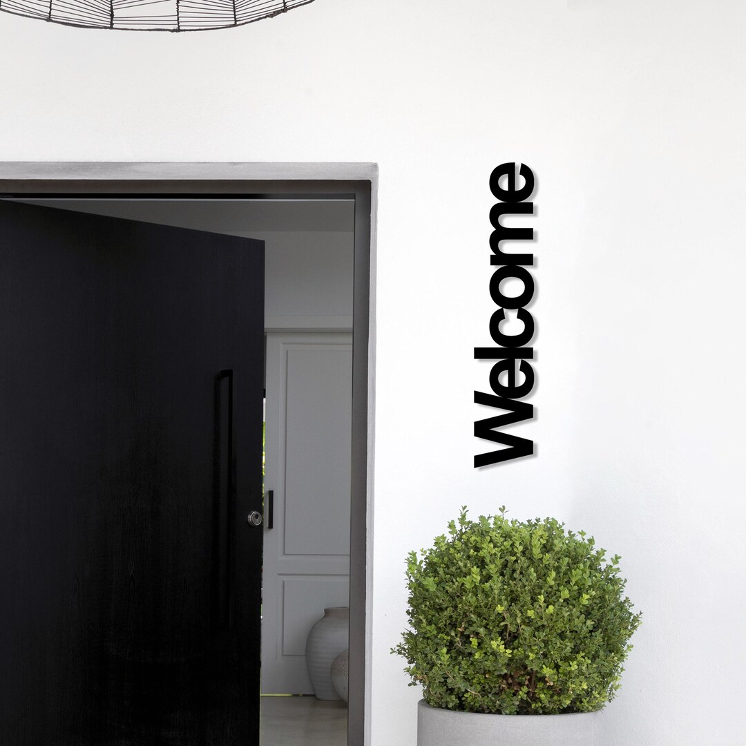 Vertical Metal Welcome Sign: Entryway Wall Decor - Etsy