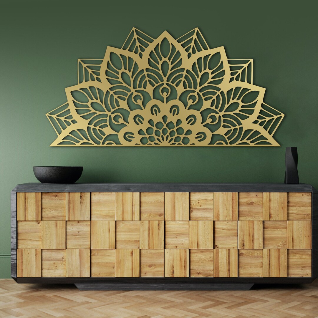 Mandala Metal Wall Art Decor, Bedroom Wall Art, Above Bed Decor, Lotus ...