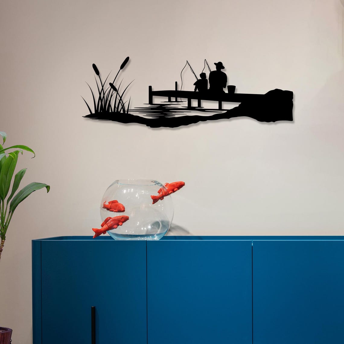 Father and Son Fishing Metal Wall Art: Family Heirloom Decor - Etsy