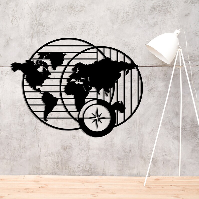 Metal World Map World Map Wall Art Metal Wall Art - Etsy