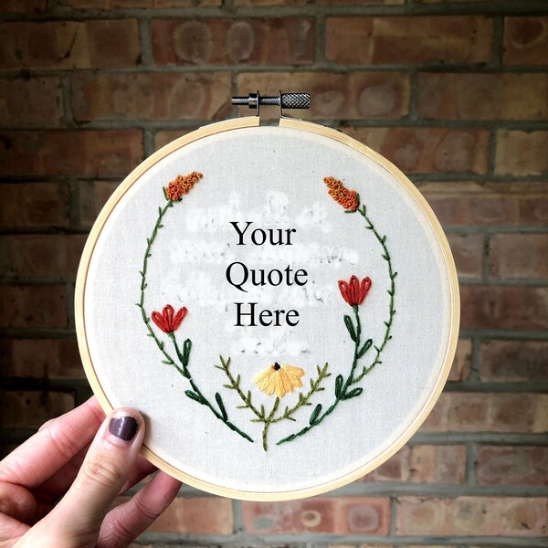 Embroidered Quote - Etsy