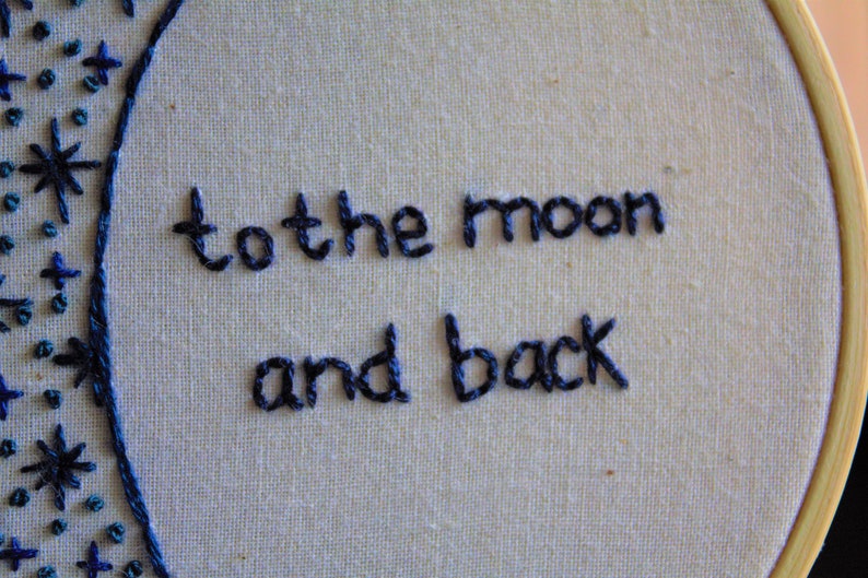 I Love You to the Moon and Back Embroidery Hoop Set Cute | Etsy