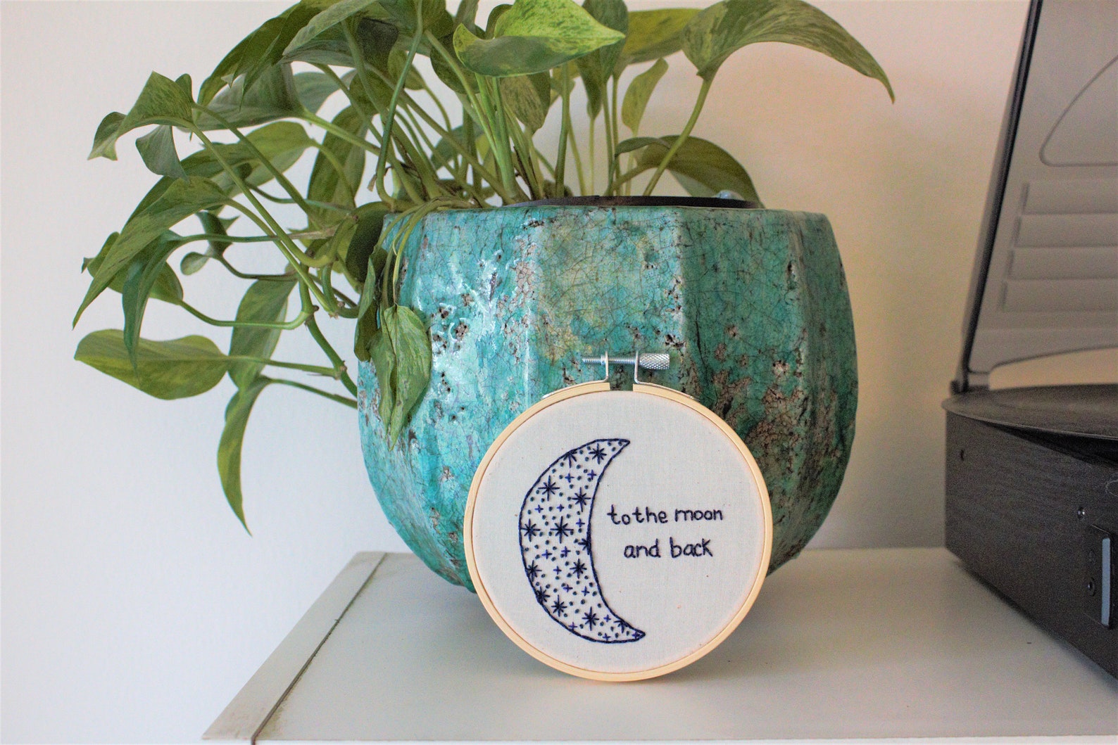 I Love You to the Moon and Back Embroidery Hoop Set Cute - Etsy