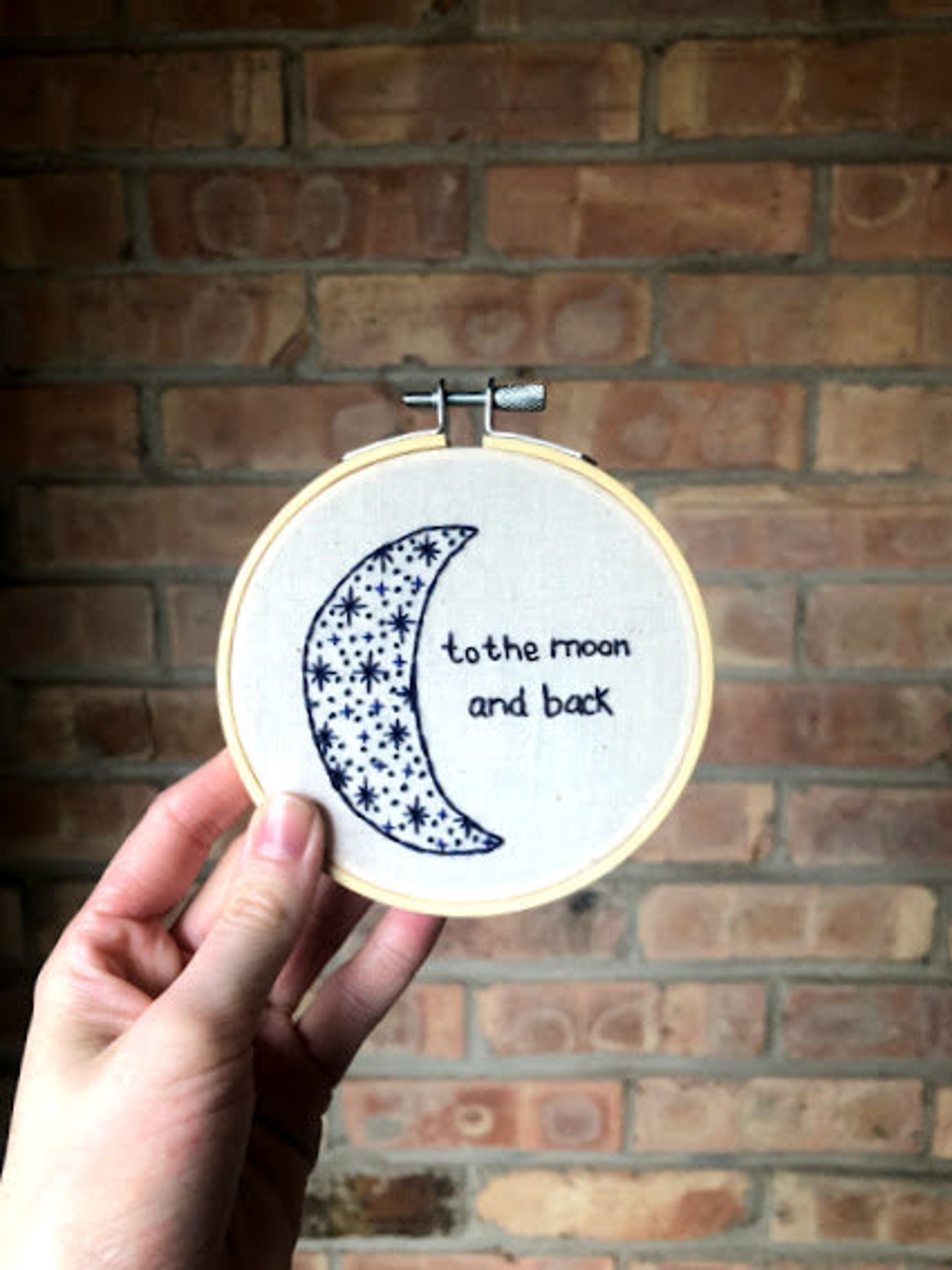 I Love You to the Moon and Back Embroidery Hoop Set Cute | Etsy