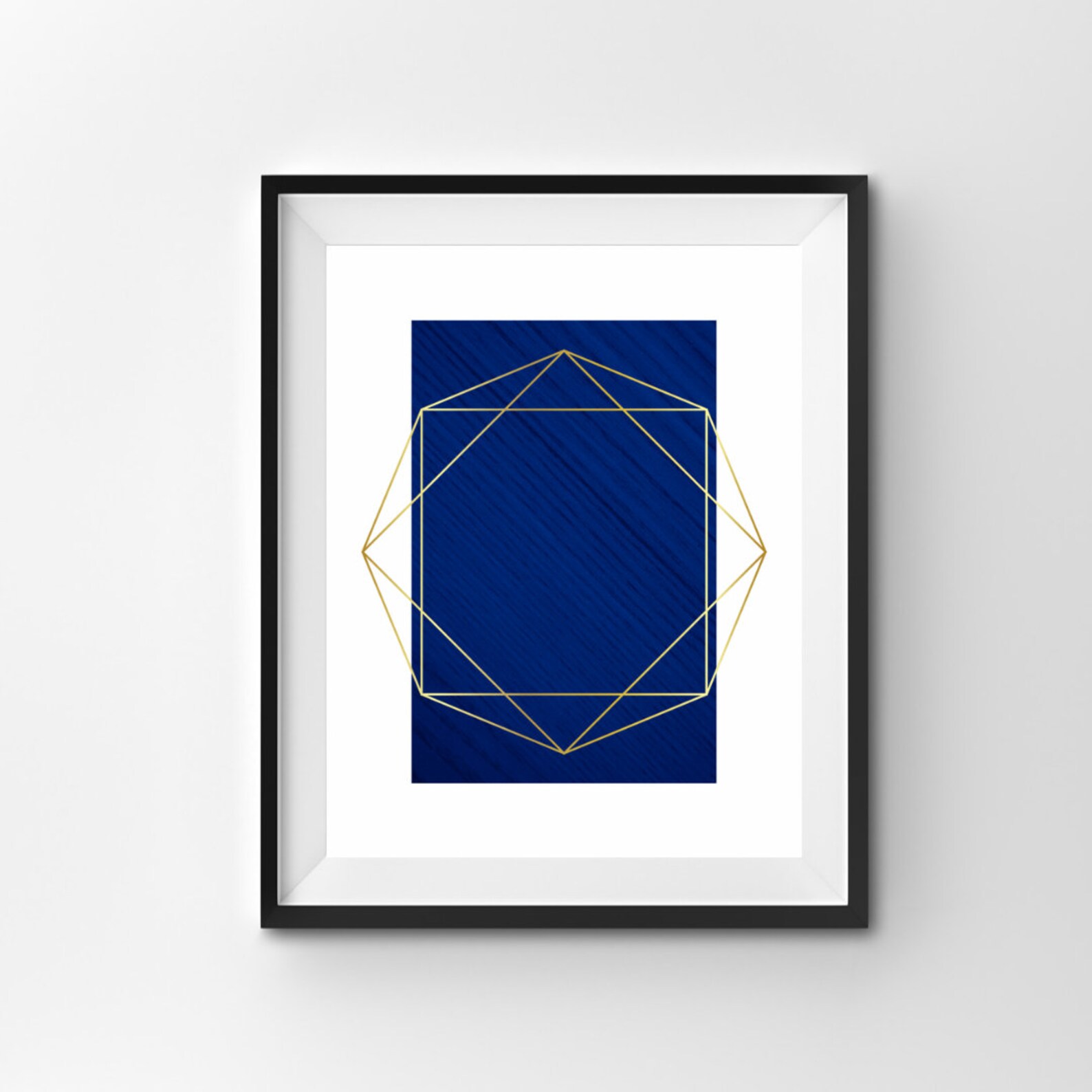 Navy Trio Navy Prints Set of 3 Prints Blue and Gold Prints | Etsy