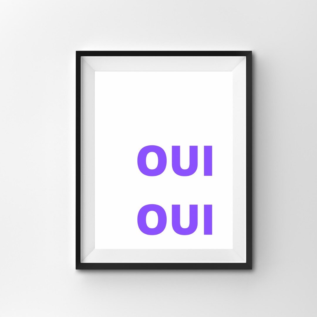 Oui Oui Oui Oui Print French Print Bathroom Wall Art | Etsy