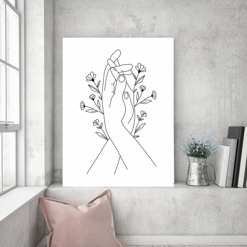 Holding Hands Print Abstract Art Holding Hands Wall Art - Etsy
