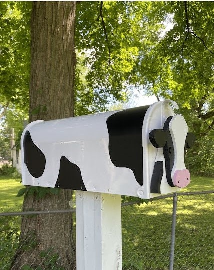Cow Mailbox Custom, Sweet Cow Mailbox, Custom Farm Mailbox, Dairy ...