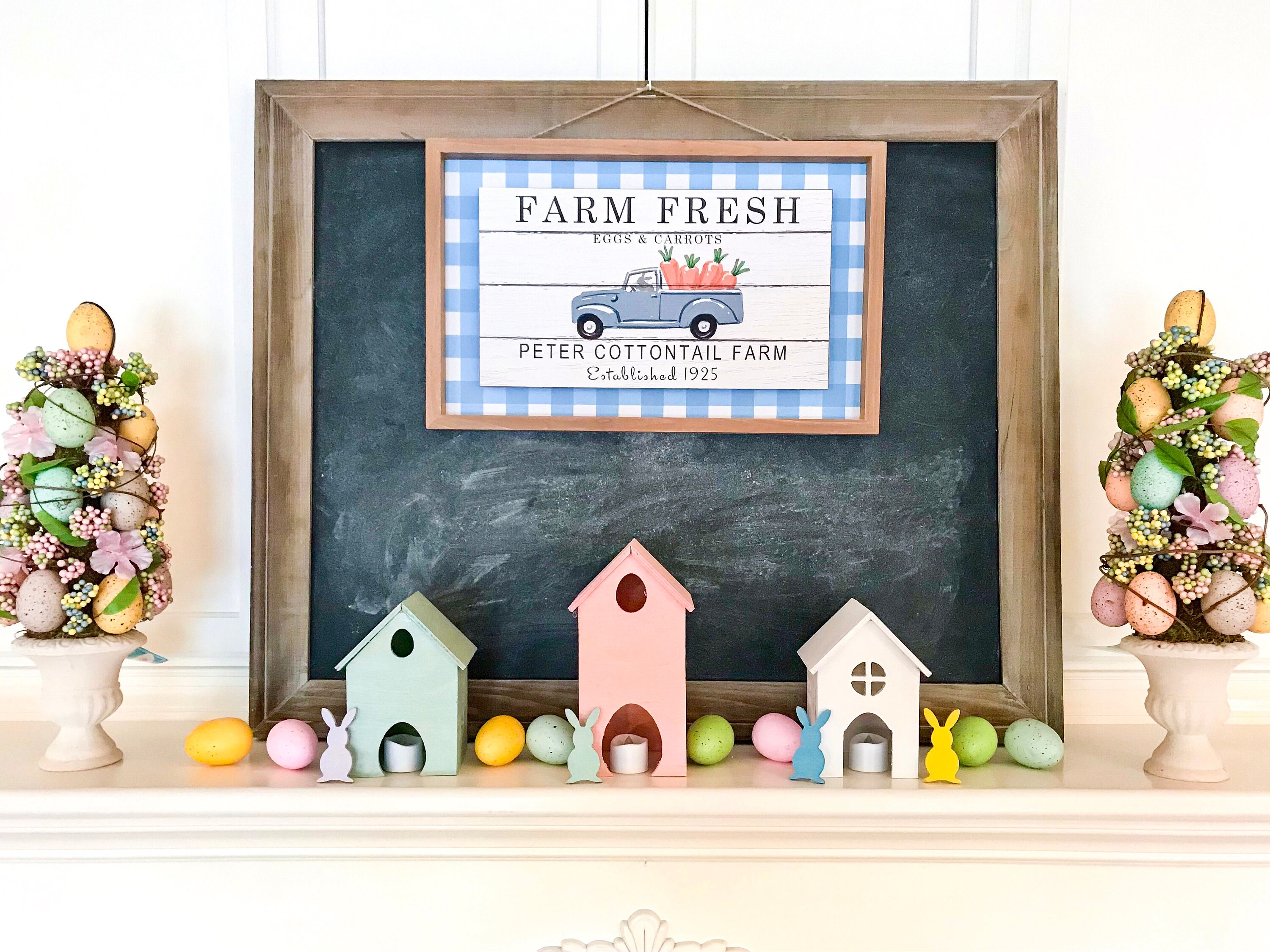 Bunny Houses ,wooden Houses for Easter , Shabby Chic Bunny Houses, 6 ...