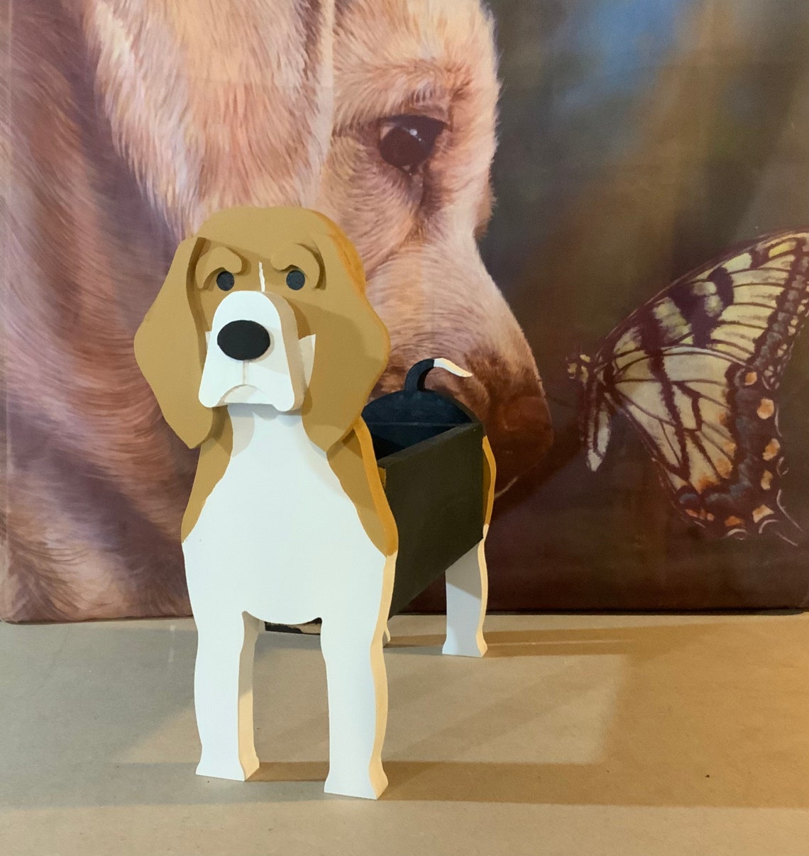 Beagle Dog Planter, Wooden Dog Planter NOT IMPORTED Hand Made in ...