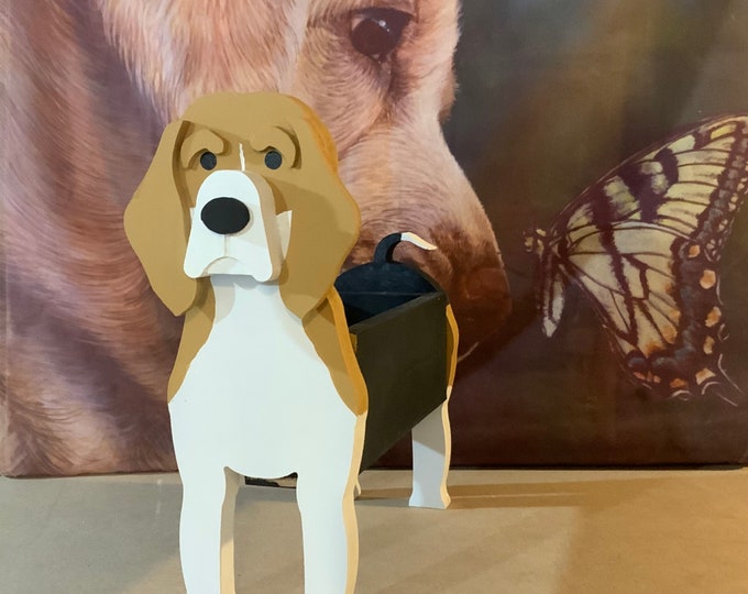 Beagle Dog Planter, Wooden Dog Planter NOT IMPORTED Hand Made in ...