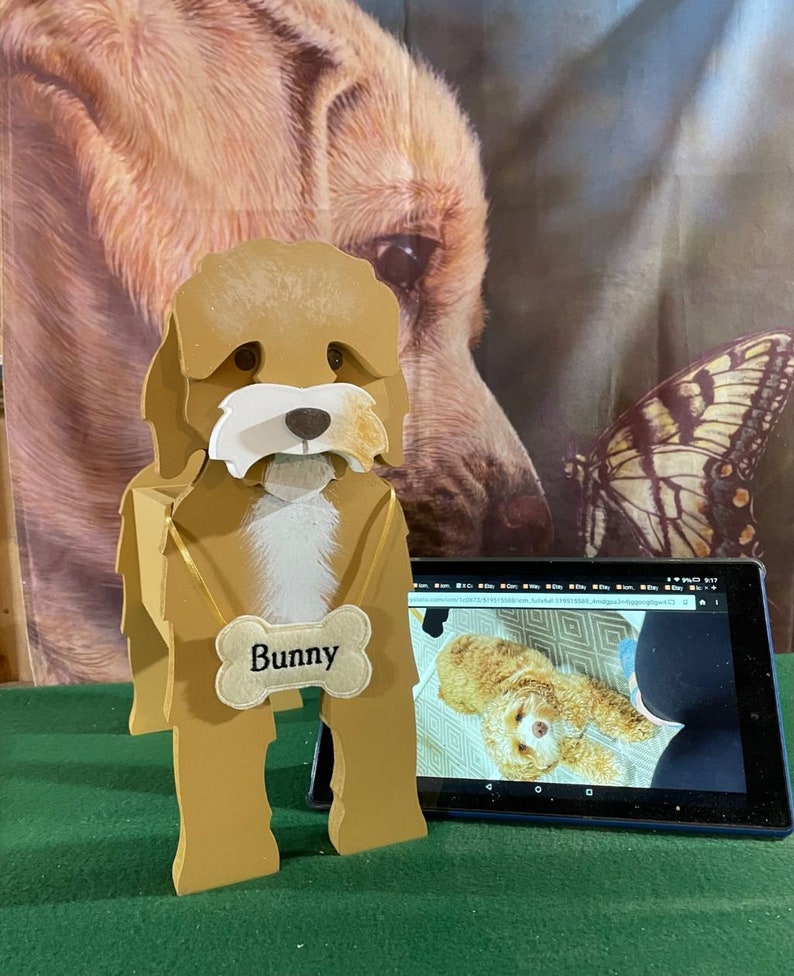 Cockapoo Dog Planter, NOT IMPORTED, Hand Made in Michigan, DIY Kit ...