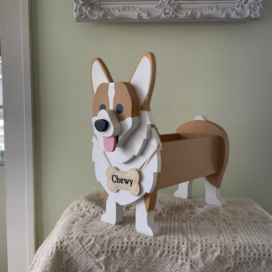Corgi Dog Planter Wooden Planter/ Toy Box NOT IMPORTED Hand - Etsy